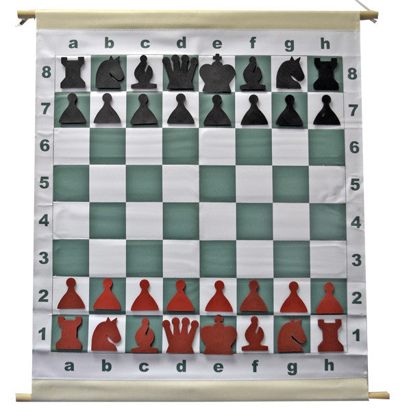 Magnetic Chess Demo Board with Red and Black Pieces and Bag - Chess ...