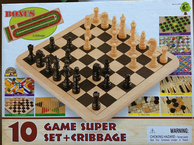 10 Game Super Set + Cribbage – Chess Boutique