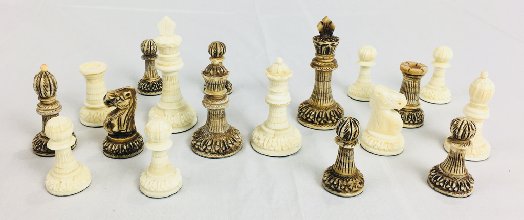 Carved Camel Bone Chess Pieces with Storage Box – Chess Boutique