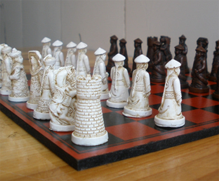 Terra-Cotta Warriors Chess Set with Retro Style Decorative Travel Box ...