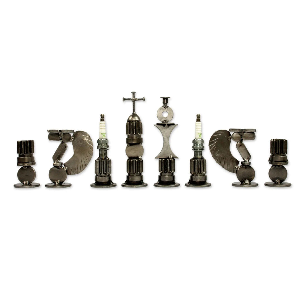 Upcycled Car Parts Chess Set - Hand Crafted in Mexico – Chess Boutique