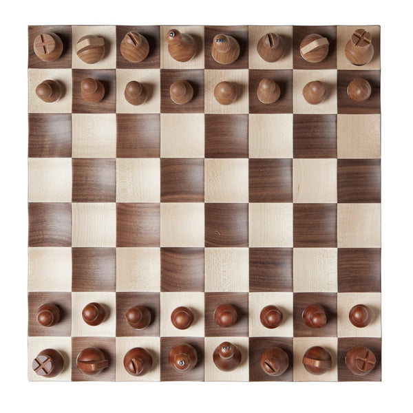 Maple and Walnut concave chess set - Chess Boutique